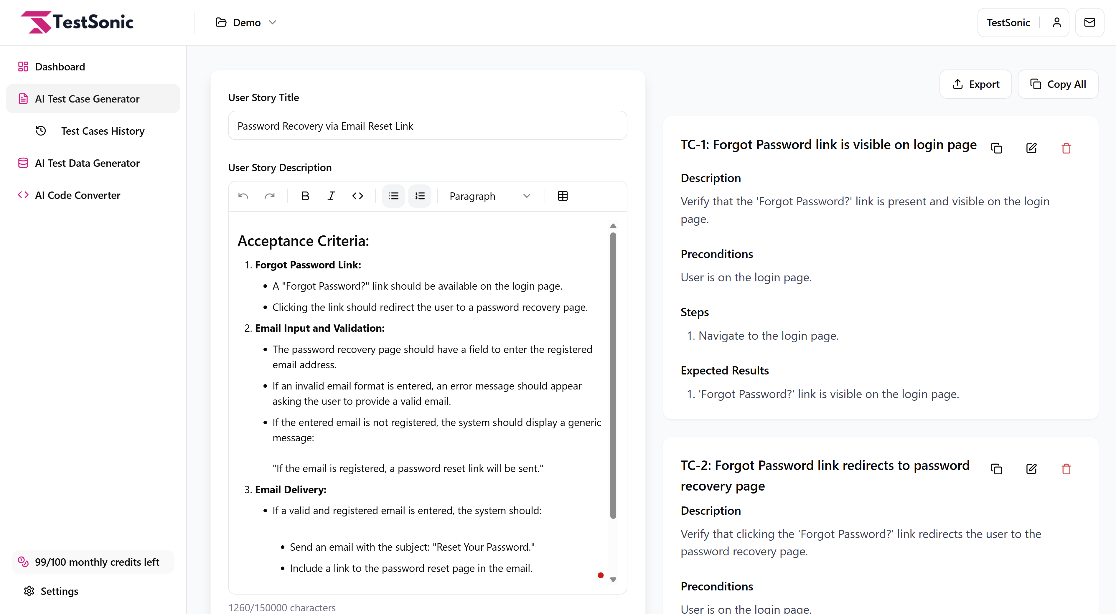 TestSonic | AI-powered testing tools for modern QA teams